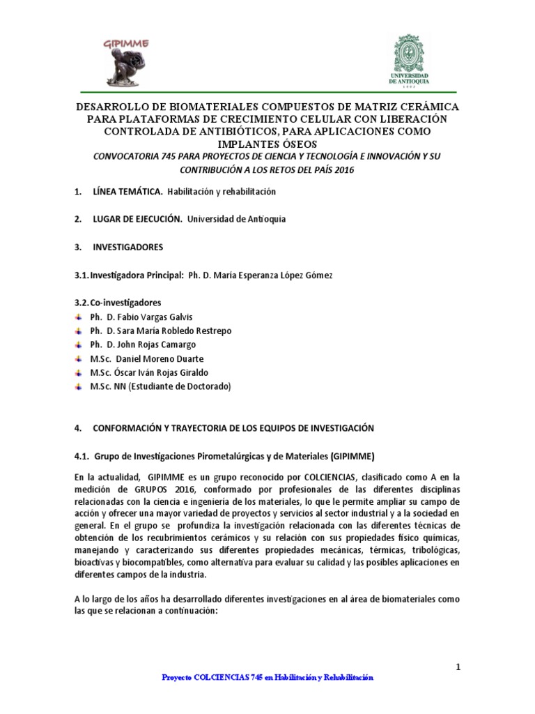 BIOMATERIALES COMPUESTOS COLCIENCIAS 475 Versión Subida A Colciencias ...