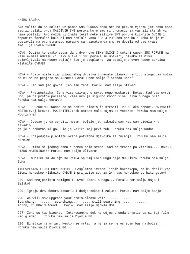 SMS Saljive Poruke | PDF