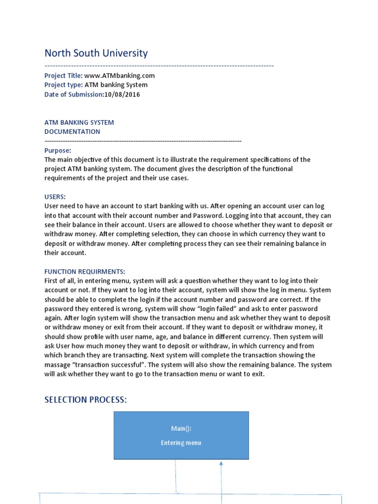 ATM Booth Project Report | PDF