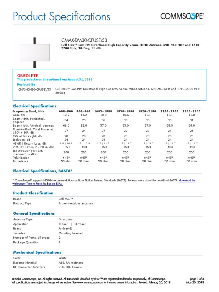 Product Specifications Product Specifications: Cmax Cmax - Dm30 Dm30 ...