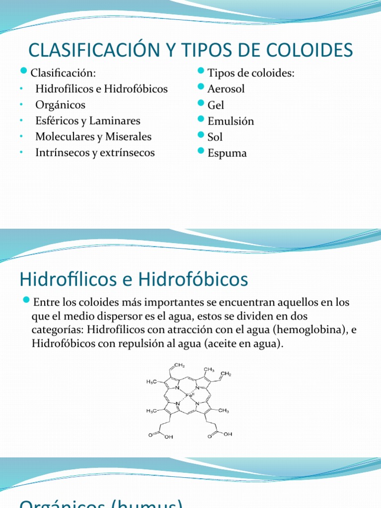 Clasificación y Tipos de Coloides | PDF | Coloide | Naturaleza