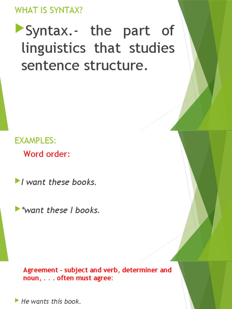 Syntax.-The Part of Linguistics That Studies Sentence Structure | PDF | Phrase | Noun