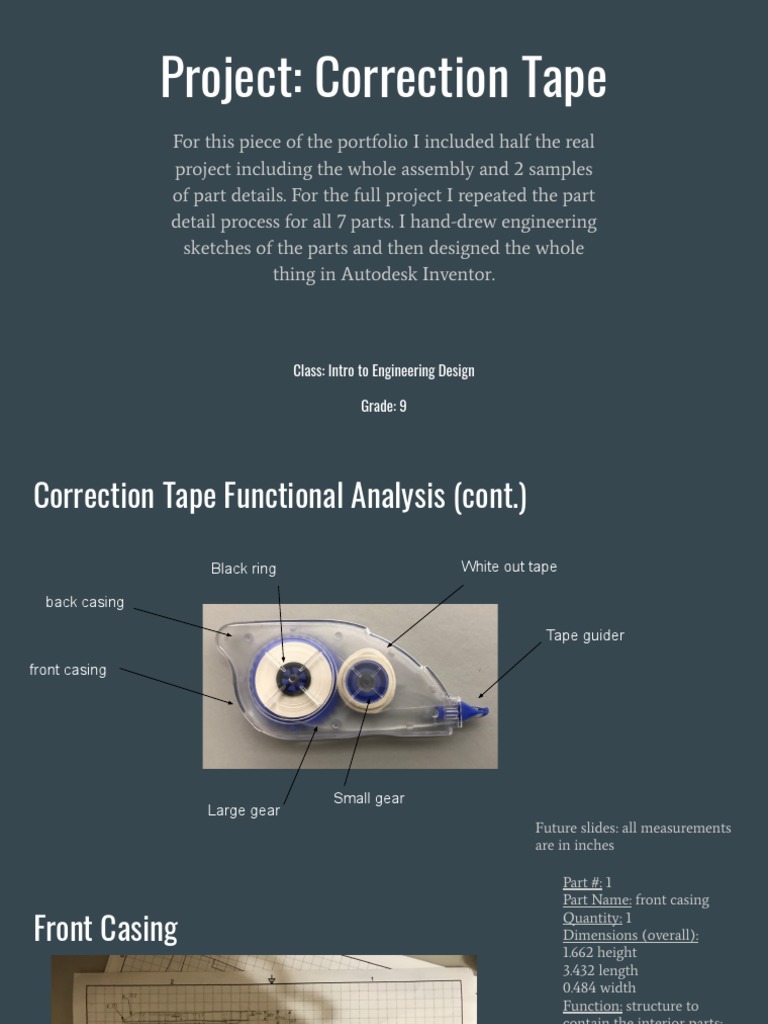 Correction Tape Assembly and Design | PDF | Electric Motor | Electronics