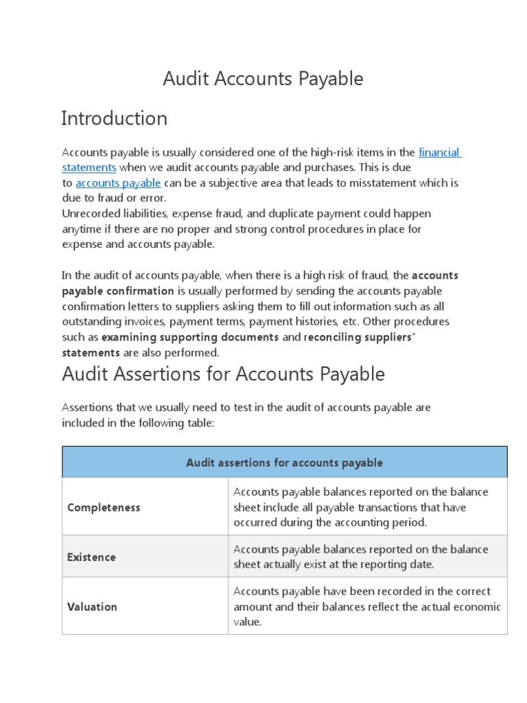 Audit AP Completeness | PDF | Accounts Payable | Internal Control
