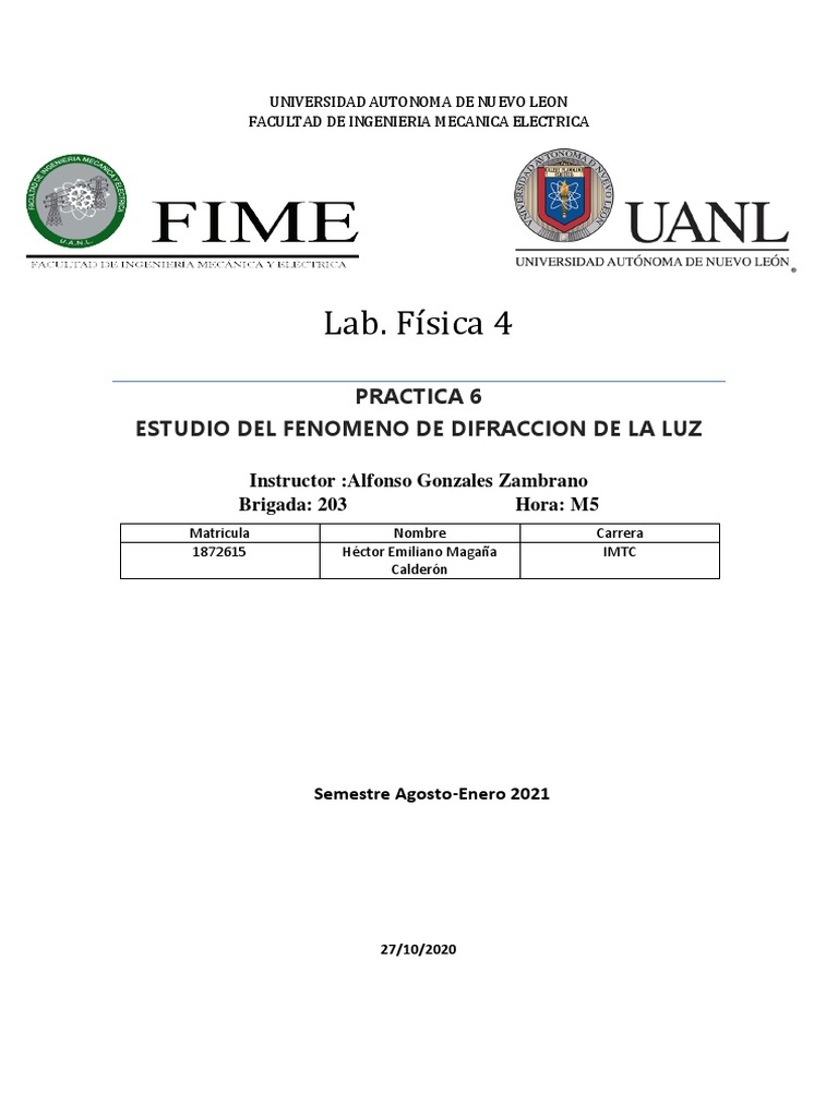 Practica 6 Del Lab Fisica 4 | PDF