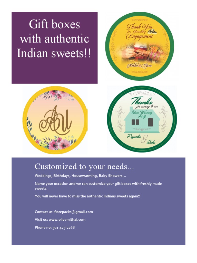 Authentic Indian Sweets Gift Boxes Customized for Any Occasion | PDF