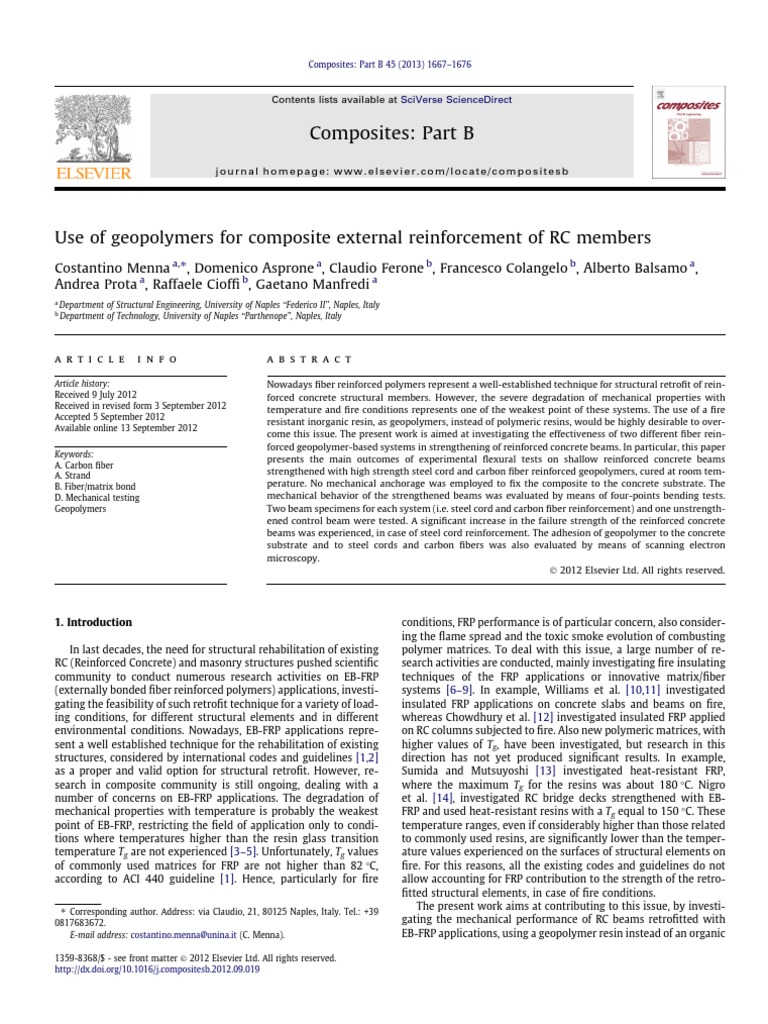 Use of Geopolymers For Composite External Reinfor - 2013 - Composites ...