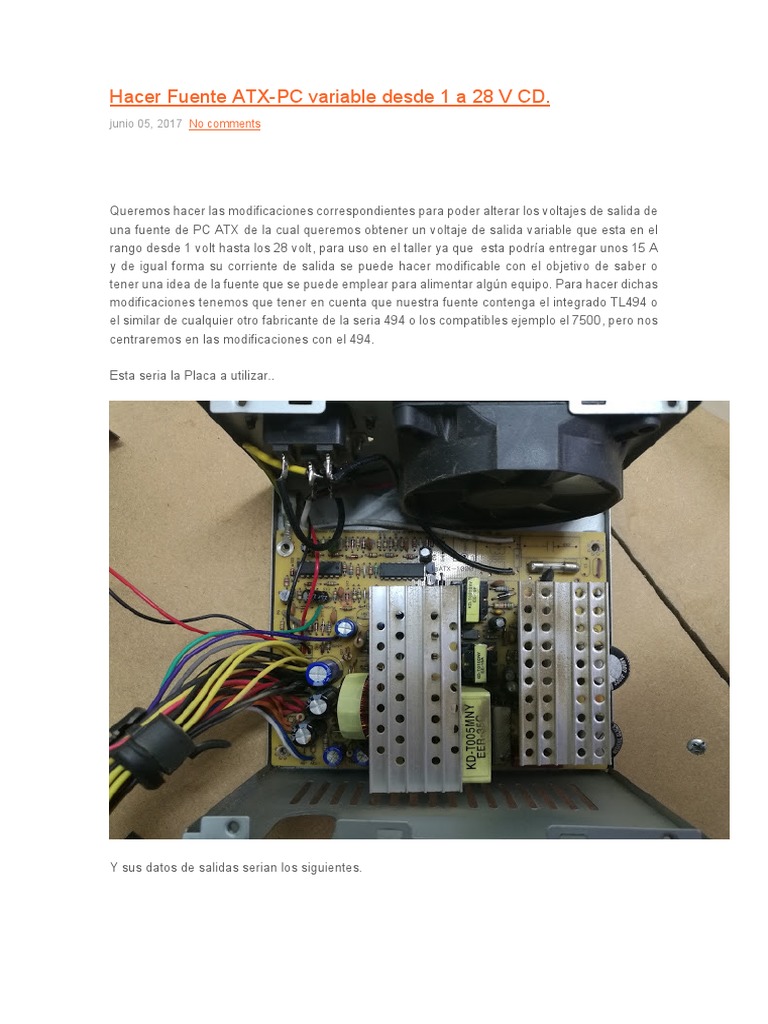 Fuente ATX Variable 1-28v | PDF | Resistencia Eléctrica y Conductancia ...