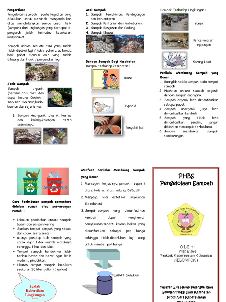 Leaflet PHBS PENGELOLAAN SAMPAH | PDF