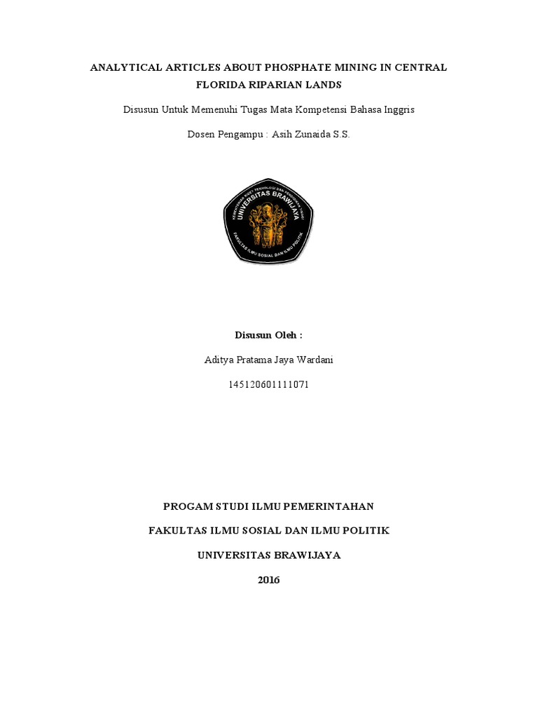 Phosphate Mining in Central Florida Riparian Lands | PDF | Riparian ...
