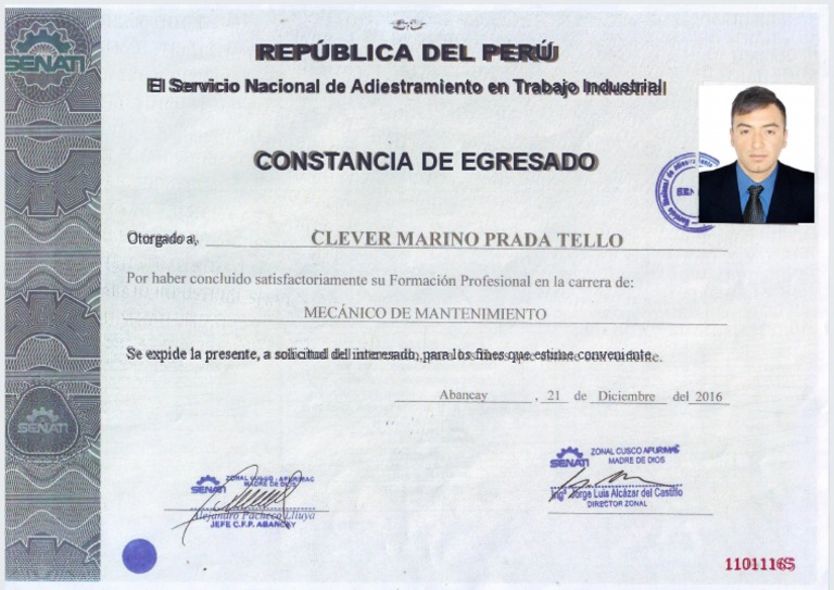Certificado Senati | PDF
