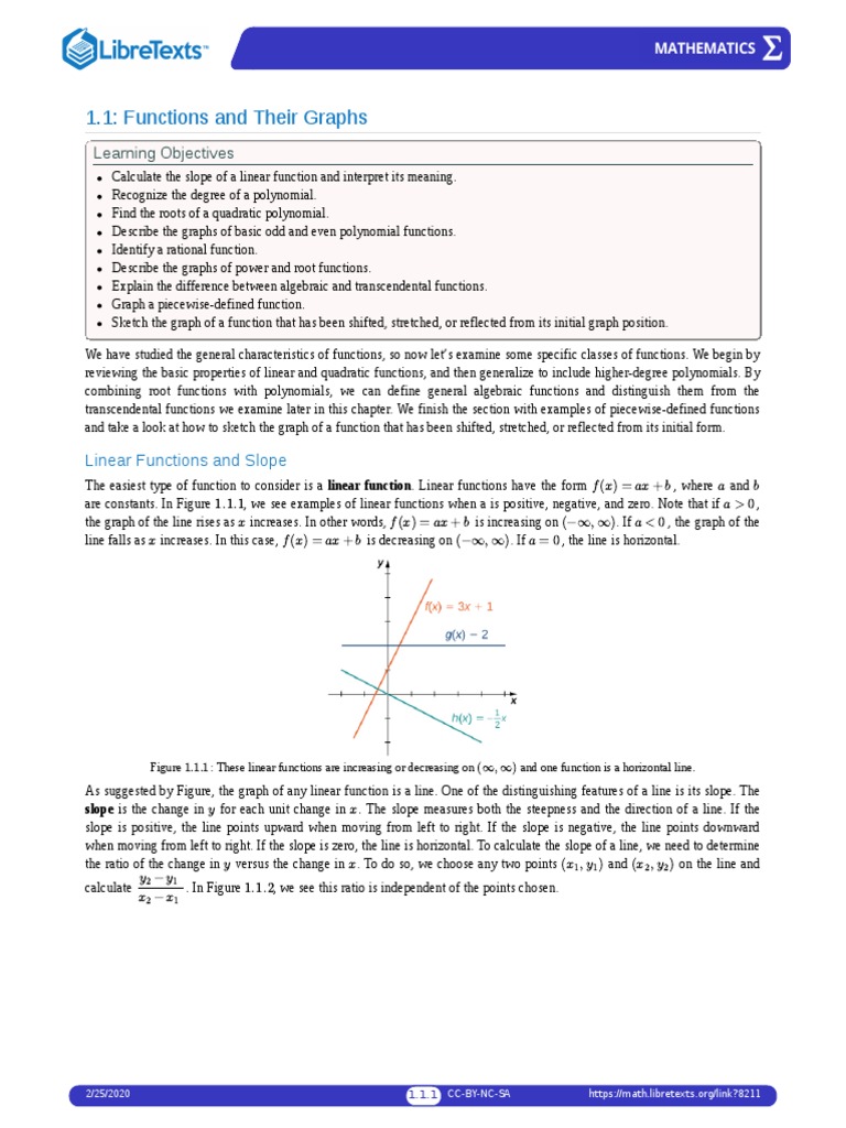 Calculus: Functions & Graphs Guide | PDF | Quadratic Equation ...