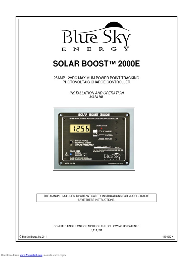 Solar Boost™ 2000E: 25amp 12Vdc Maximum Power Point Tracking ...