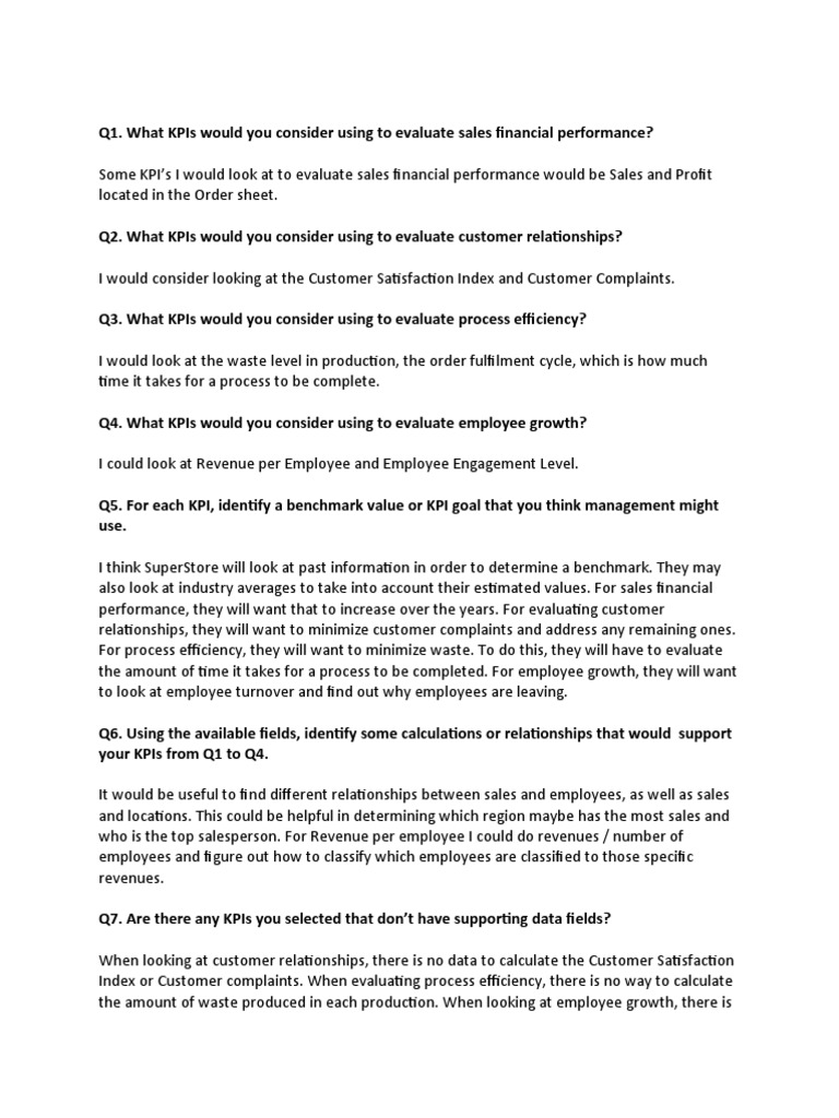 Key Performance Indicators for Evaluating Business Performance at ...