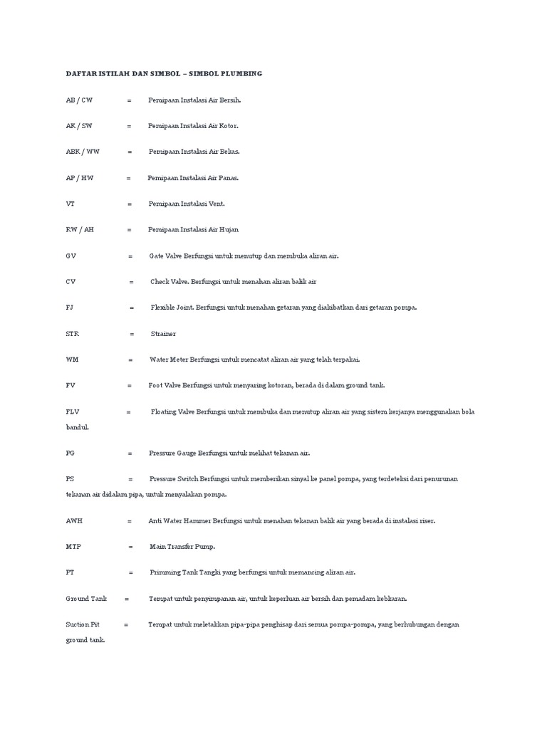 Plumbing Terminology and Symbols | PDF
