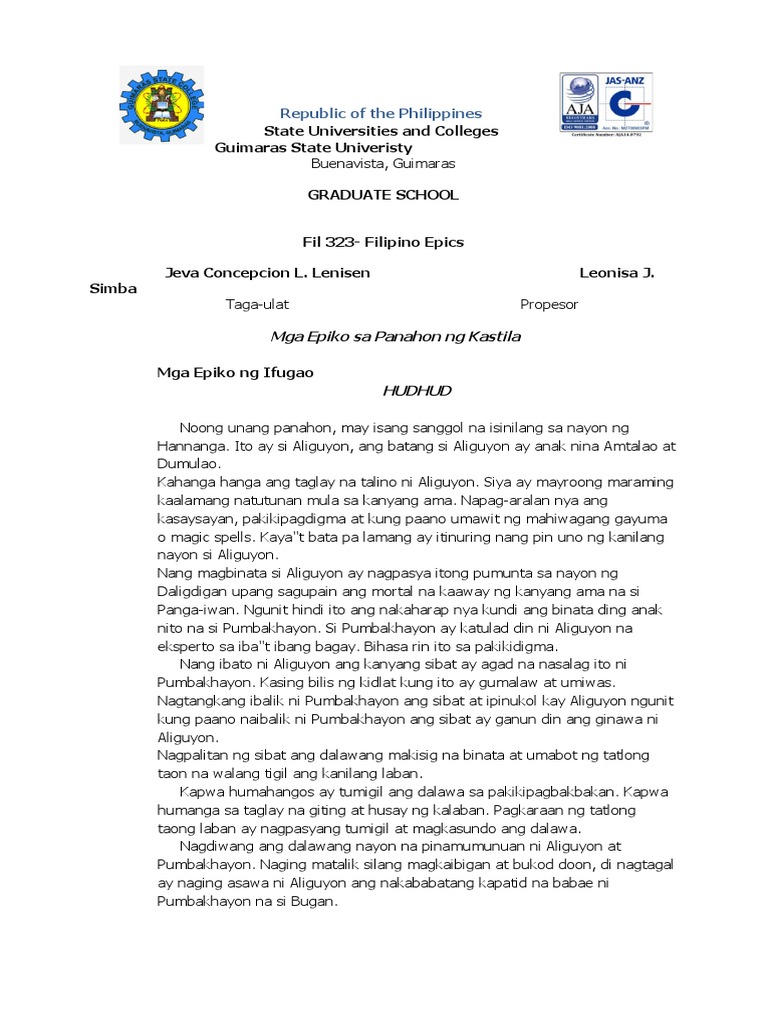 Filipino Epics | PDF