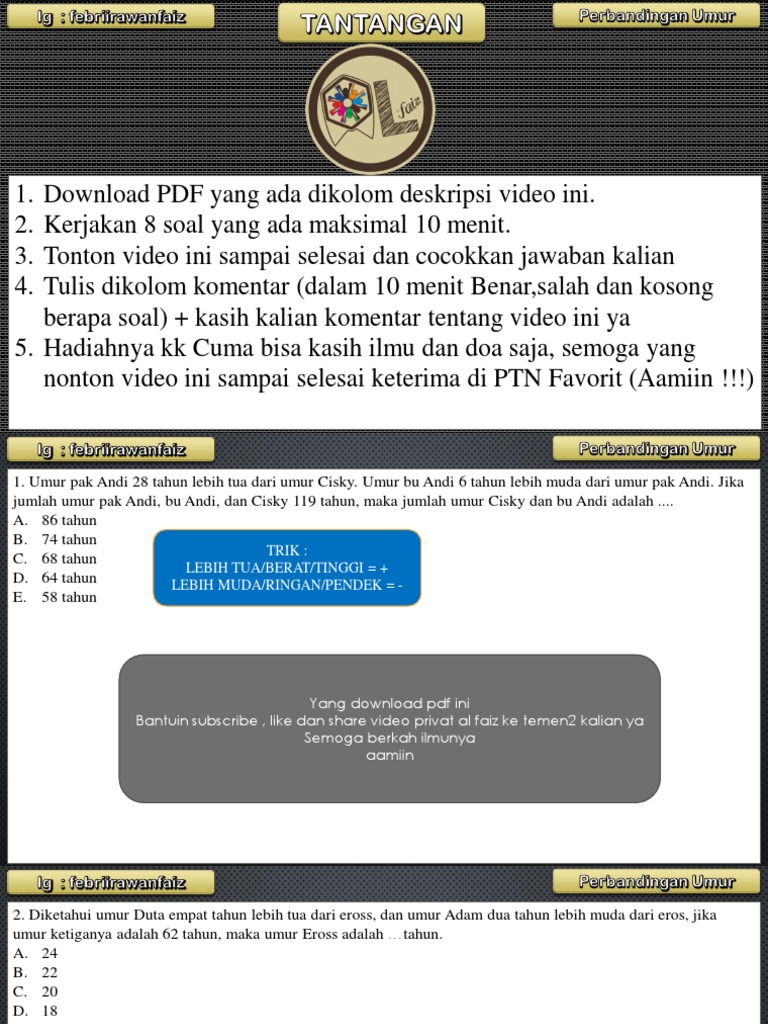 Perbandingan Umur | PDF