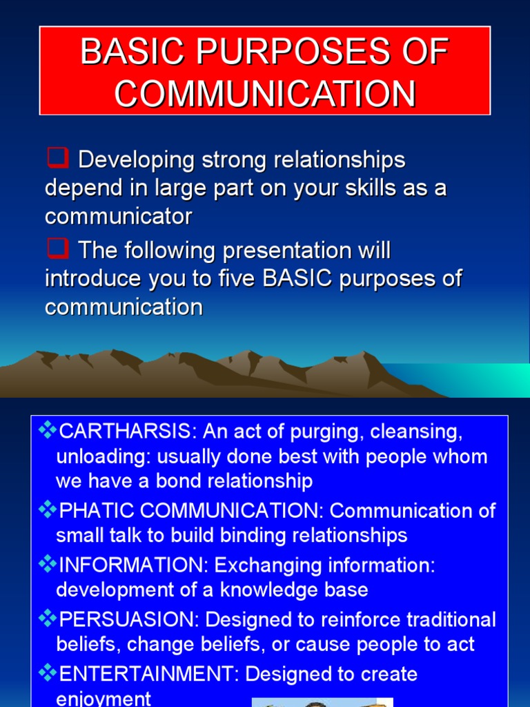 Basic Purposes of Communication | PDF