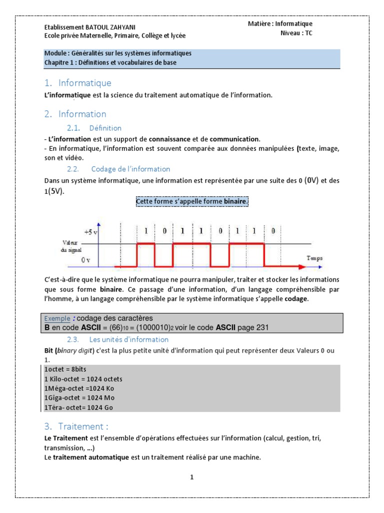Introduction au codage informatique | PDF | Informatique | Informatique