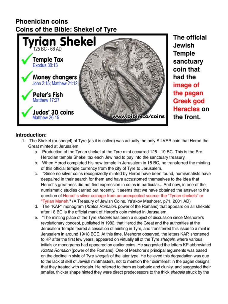 Coins of The Bible | PDF | Currency | Religion And Belief