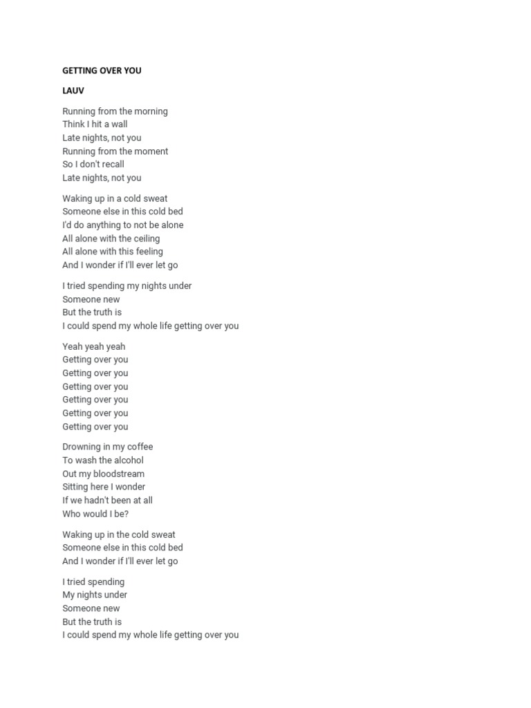 Getting Over You | PDF