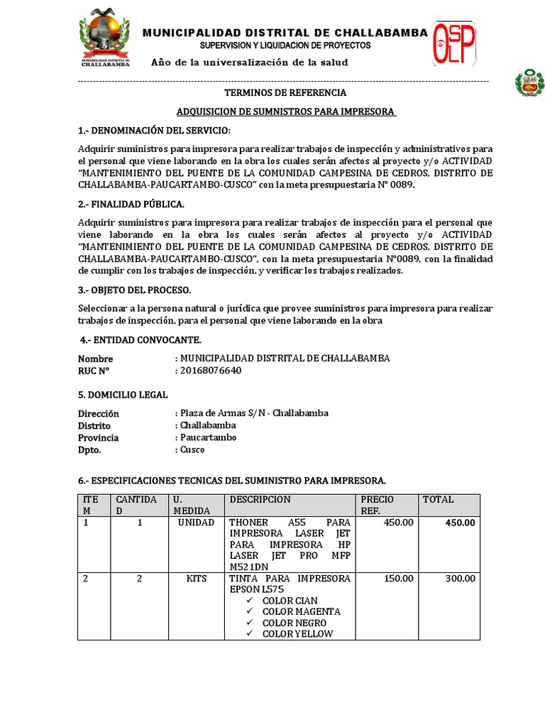 TDR - Compra Tinta para Impresora | PDF