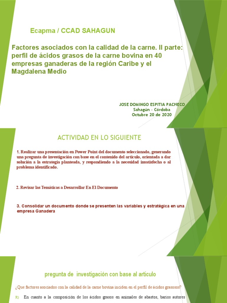 Trabajo Empresa Ganadera Jose - Espitia | PDF | Carne | Vacas