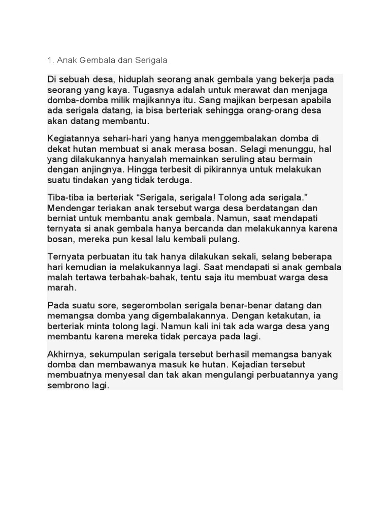 Anak Gembala Serigala | PDF