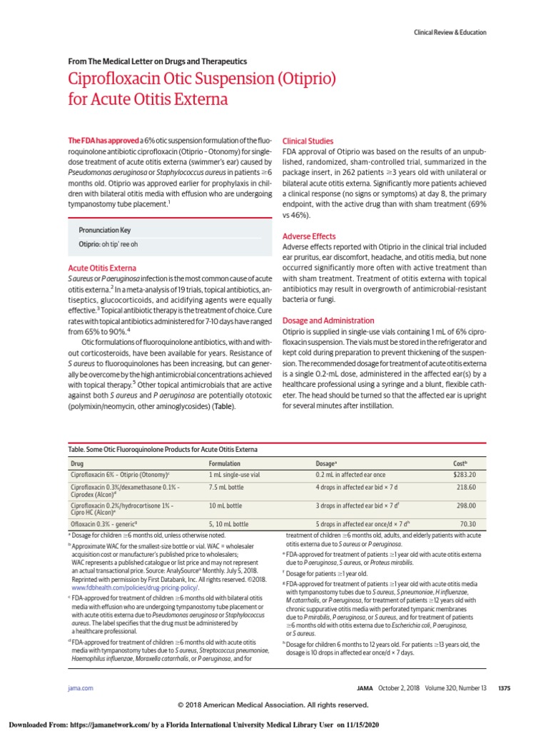 Jama - 2018 - ML - 180009 Otitis Ext | PDF | Wellness | Science ...