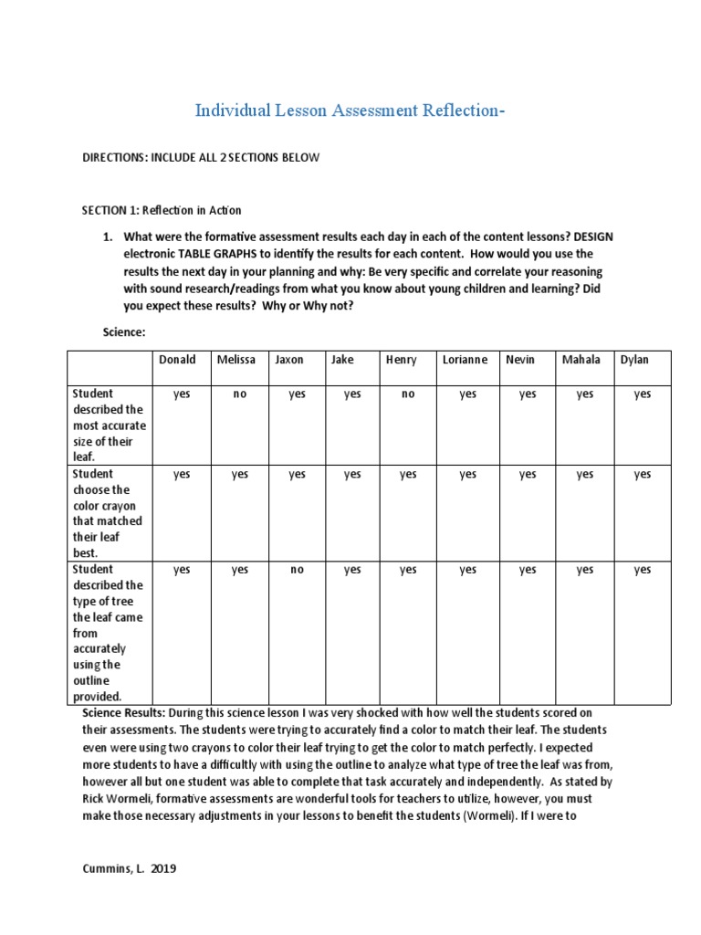 Lesson Week Reflection Portfolio | PDF | Educational Assessment ...