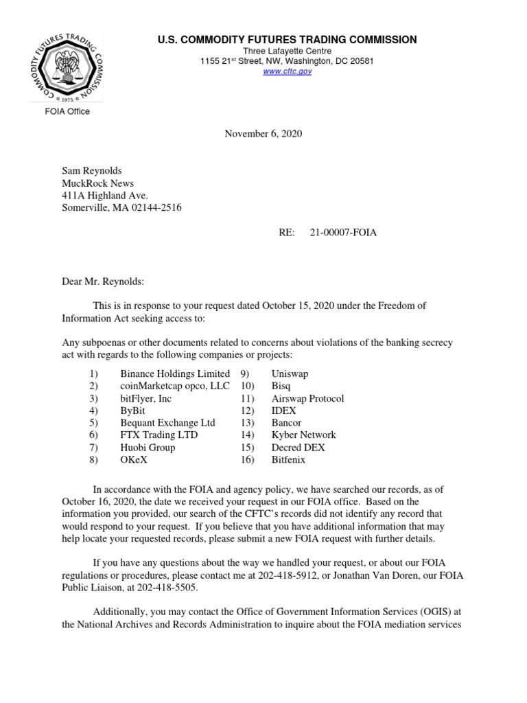 21-00007 - Final - Response - Letter - No Responsive Documents | PDF ...