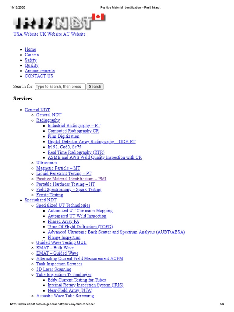 Positive Material Identification by IRIS NDT | PDF | Nondestructive ...