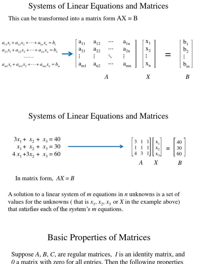 This Can Be Transformed Into A Matrix Form: B X A X A X A B X A X A X A ...