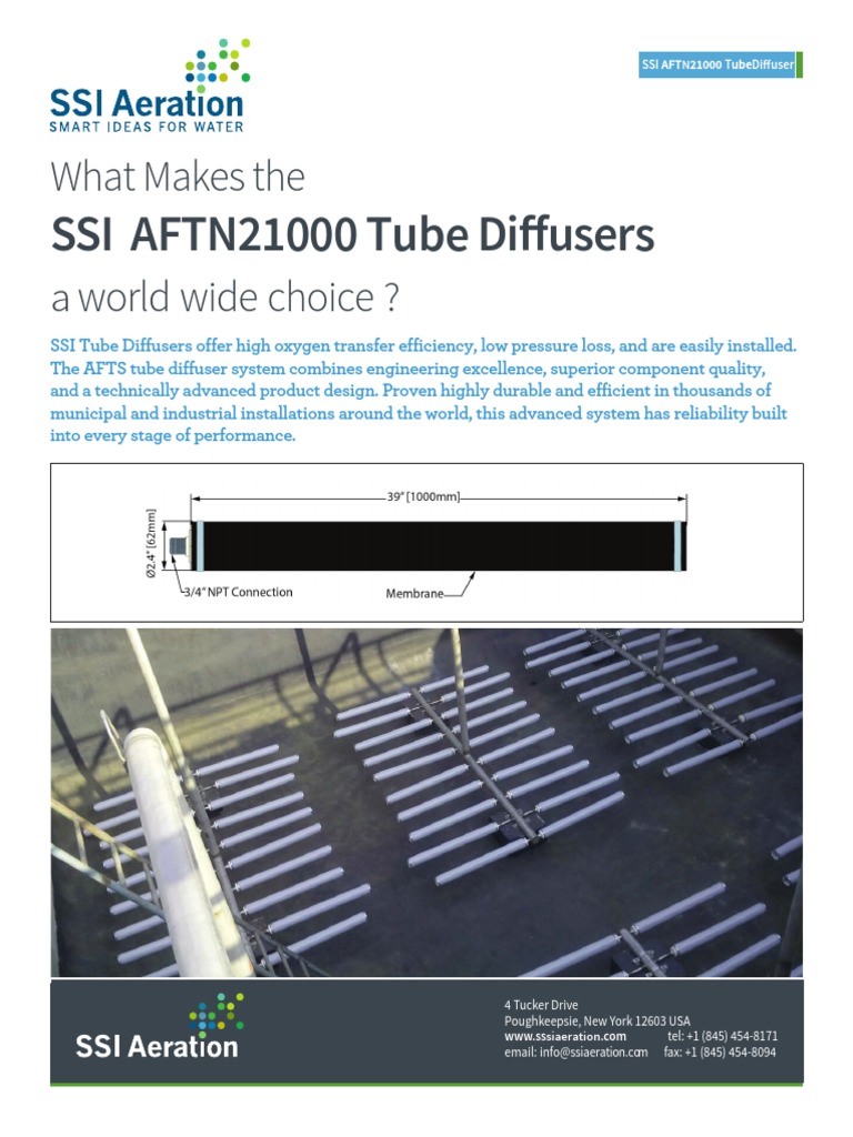 SSI AFTN21000 Tube Diffusers: What Makes The A World Wide Choice ...