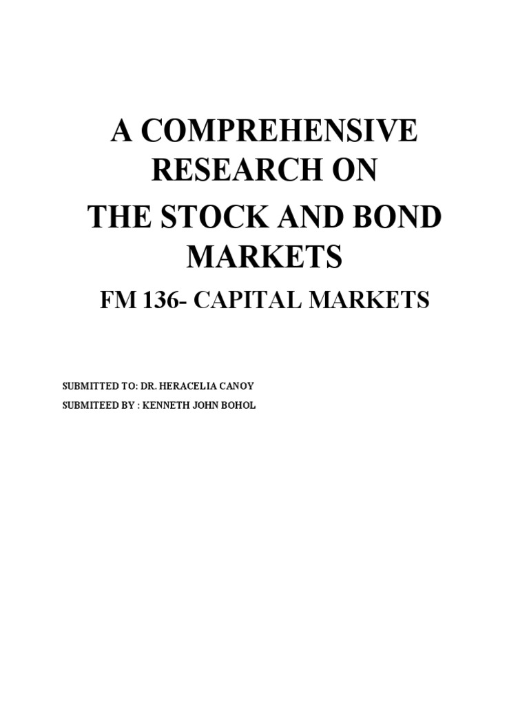 CAPITAL MARKEts | PDF | Bonds (Finance) | Stocks