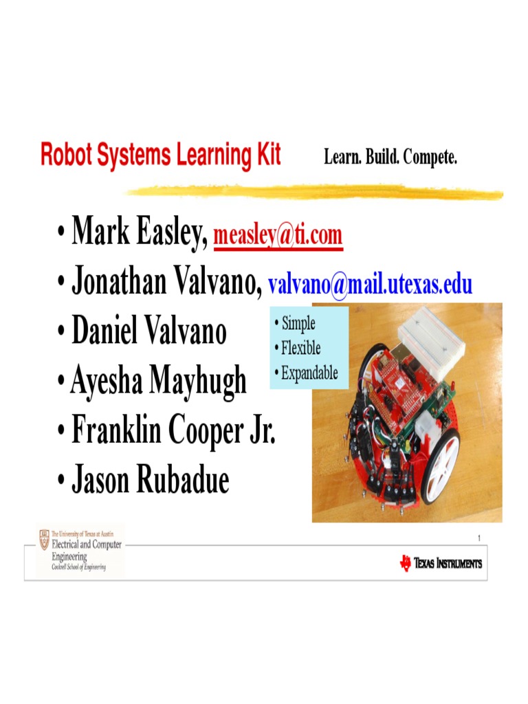 Mark Easley, - Jonathan Valvano, - Daniel Valvano - Ayesha Mayhugh ...