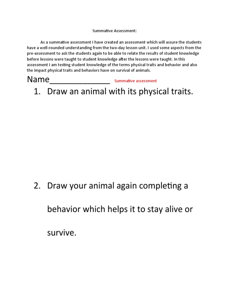 Science Summative Assessment Portfolio | PDF