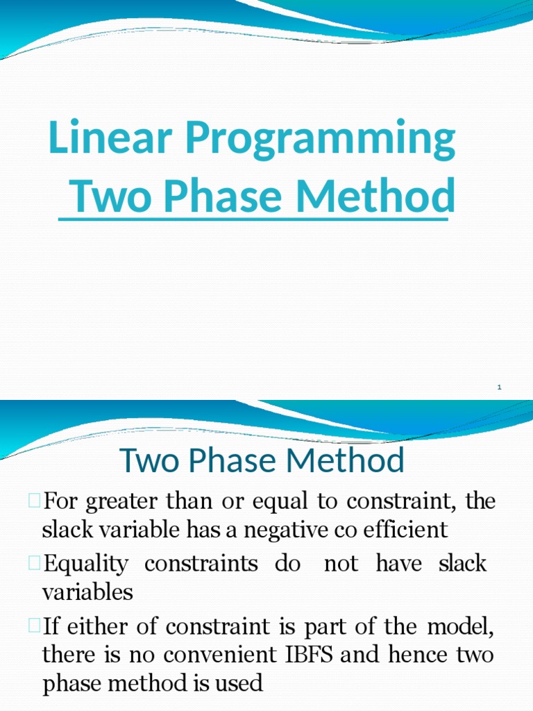 Linear Programming Two Phase Method | PDF | Computational Science ...