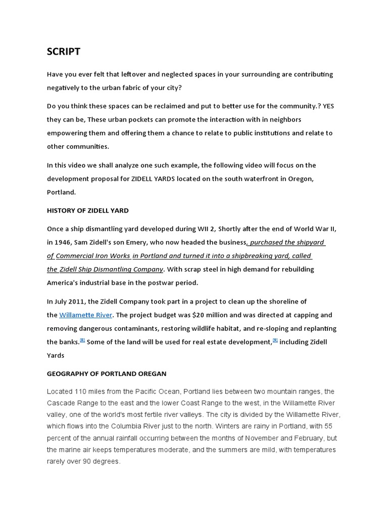 Script: History of Zidell Yard | Download Free PDF | Portland | Nature