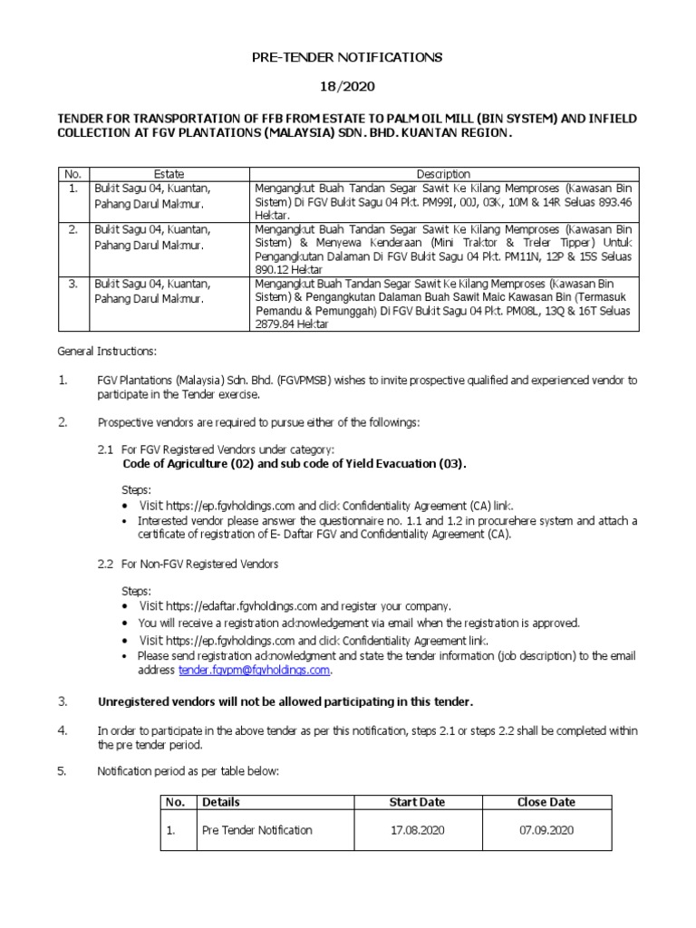 Iklan Tender Angkut | PDF | Business