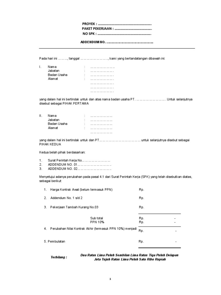 Contoh Addendum | PDF
