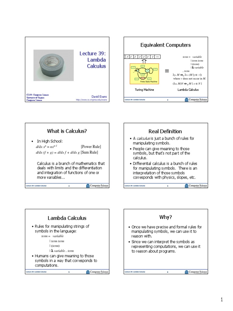 Equivalent Computers: Lambda Calculus | PDF | Models Of Computation ...