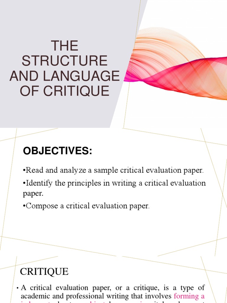 THE Structure and Language of Critique | PDF | Critical Thinking ...