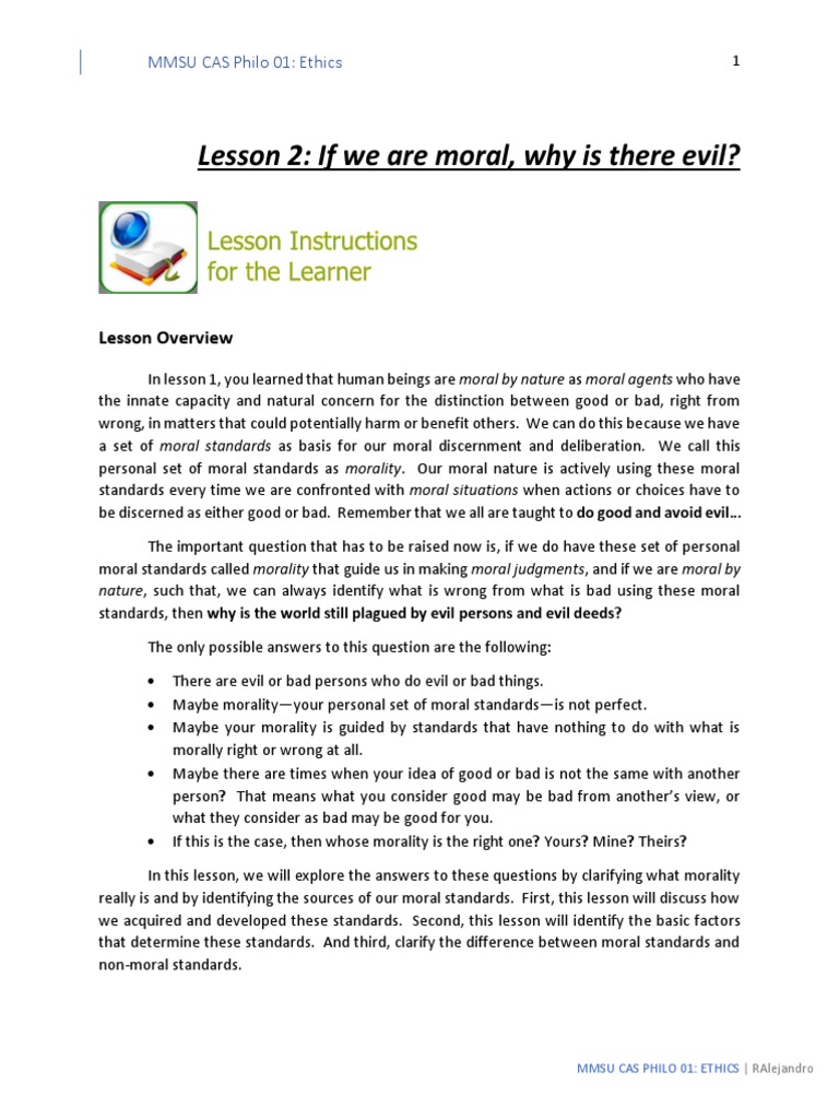 Understanding Morality and Evil | PDF | Conscience | Morality