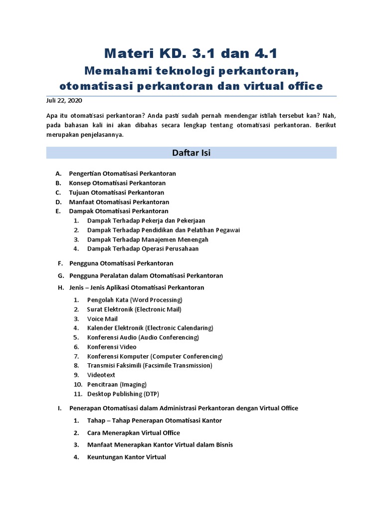 Materi KD3.1 Dan 4.1 | PDF