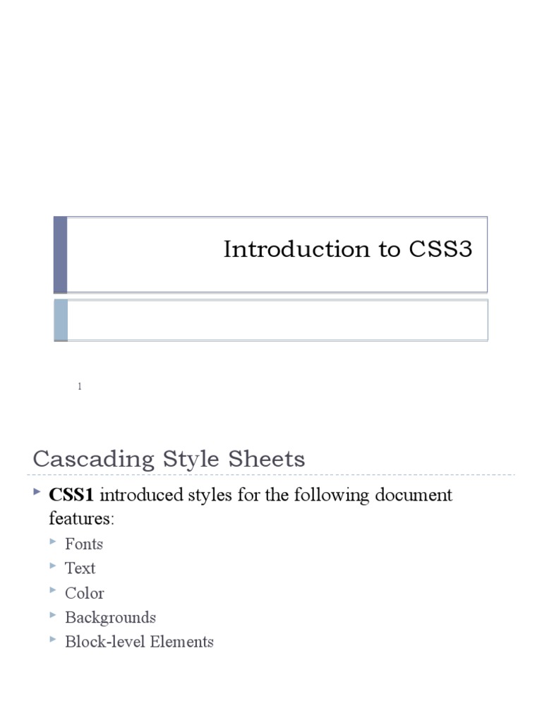 Introduction To Css3 Pdf Cascading Style Sheets Html Element