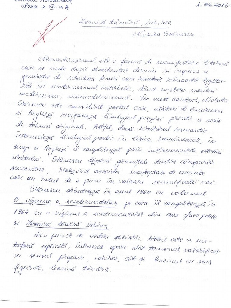 Neomodernismul, Leoaica Tanara Iubirea, N Stanescu, Eseu PDF | PDF