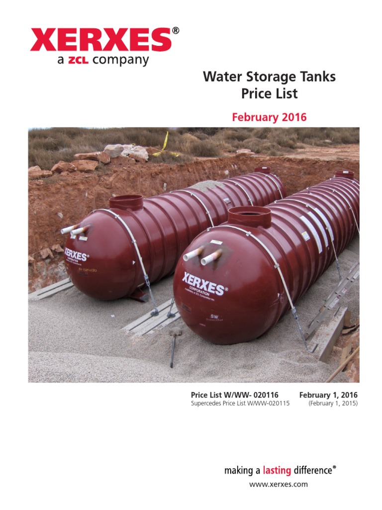Xerxes Tanks and Accessories and Price List PDF | PDF | Pipe (Fluid ...
