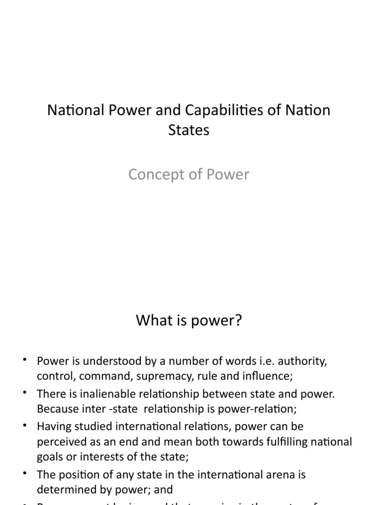 National Power and Capabilities of Nation States | PDF