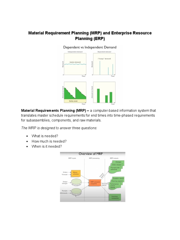 Material Requirement Planning | PDF | Enterprise Resource Planning ...